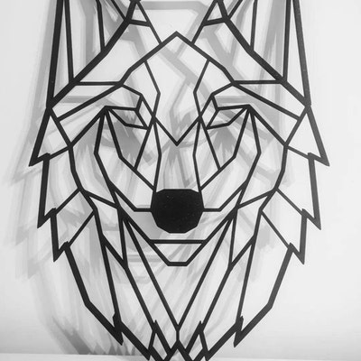 Geometric Wolf Hanging Wall Art Wolf Wall Decor Wolf Head Wolf Statue ...