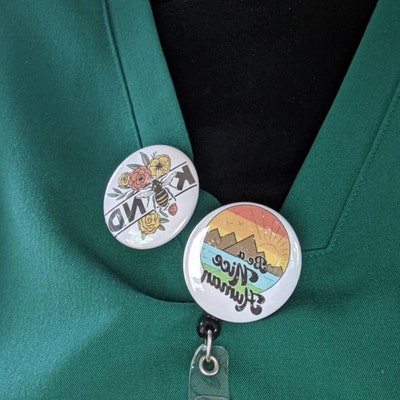 Be A Nice Human/inspirational Badge Holder/positive/be - Etsy