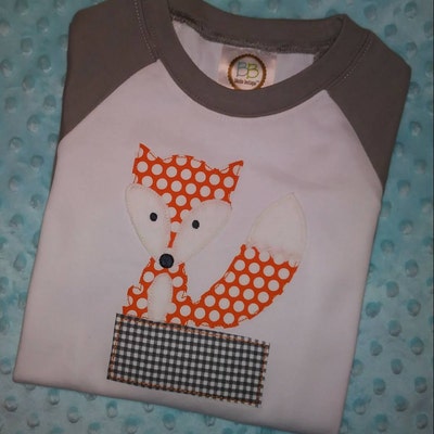 Raggedy Fox Applique Design Red Fox Quick Stitch Instant Download - Etsy