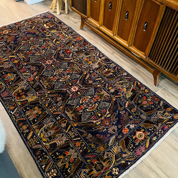 4x3 Gorgeous Turkish Mamluk Area Rug/ Afghan Handmade Plush Wool Rug ...