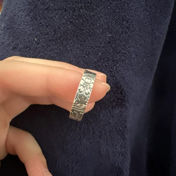 8MM 24K Gold Keum Boo Celestial Ring, Silver&gold Rustic Ring, Unisex ...