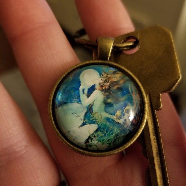 Little Mermaid Keychain Mermaid Keyring Mermaid Jewelry Mermaid Pendant ...
