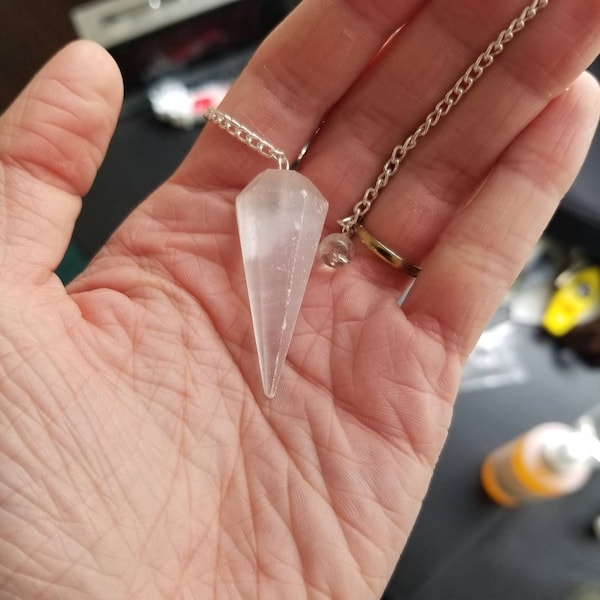 Crystal Pendulum, Healing Pendant, Dowsing Pointed Pendulum Pendant ...