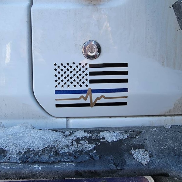 Dispatcher Decal, Thin Gold Line Decal, 911 Dispatch Decal, Thin Gold ...