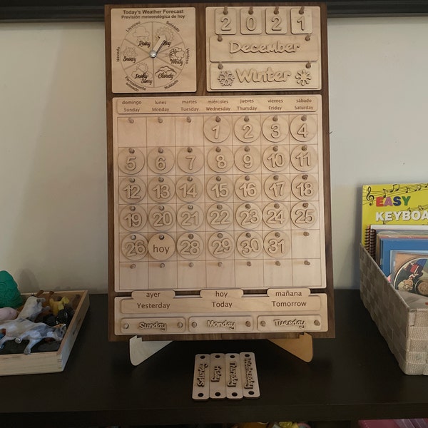 16" X 24" Bilingual Spanish-english | Perpetual Calendar | Home ...