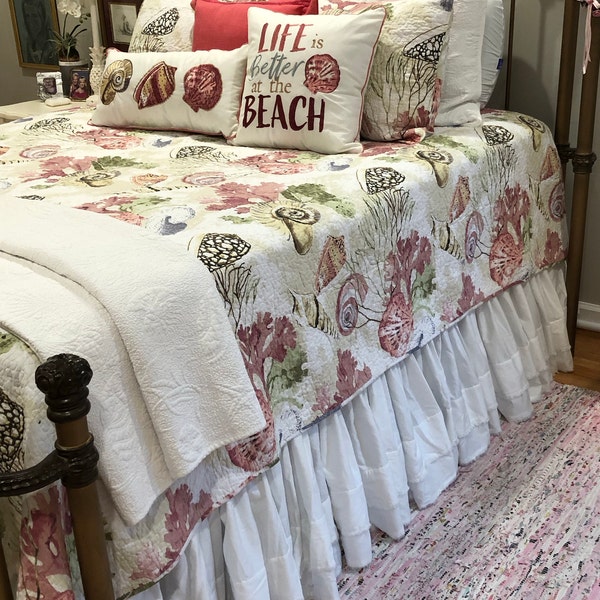 Fringe Ruffle Gathered Bed Skirt - 8