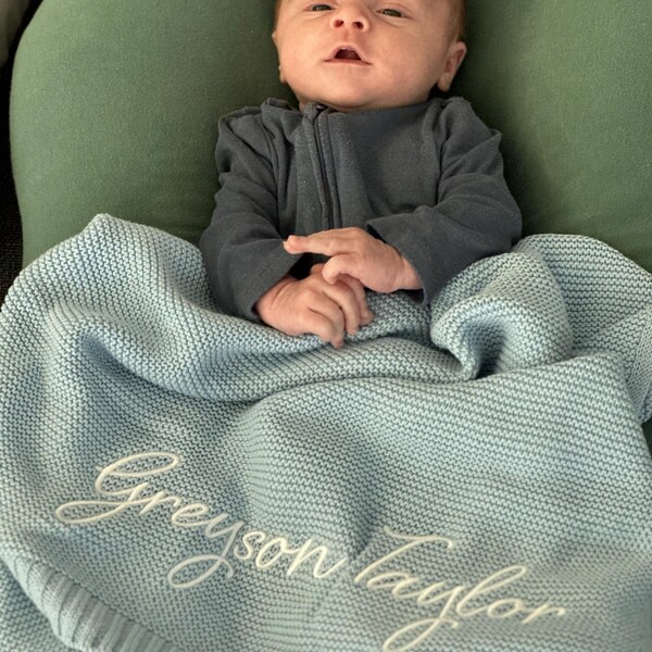 Embroidered Name Baby Blanket / Soft Custom Personalized Baby Blanket ...