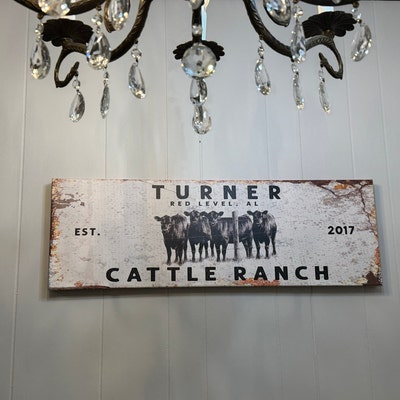Cattle Company Ranch Farmhouse Cow Decor Sign Family Room Wall Art ...