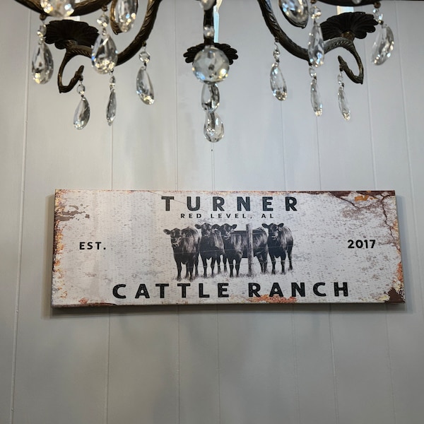 Cattle Company Ranch Farmhouse Cow Decor Sign Family Room Wall Art ...
