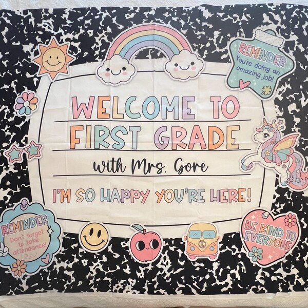 Classroom Decor, Composition Notebook Theme, Custom Classroom Tapestry ...