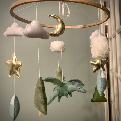 Dragon Mobile for Nursery Fantasy Mobile for Nursery Felt - Etsy