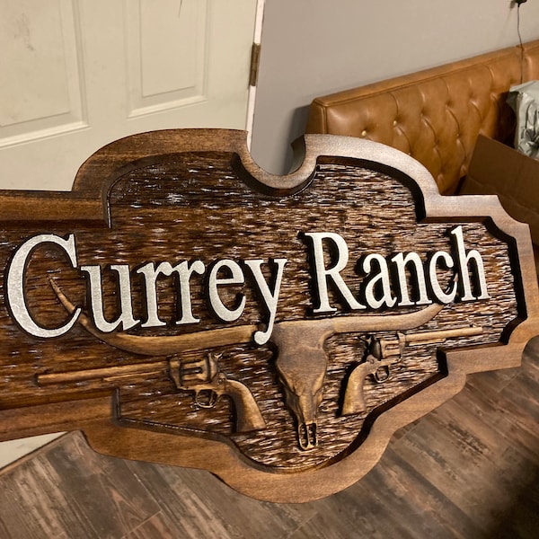 Personalized Western Family / Ranch / Farm Sign - Name Signs Carved ...