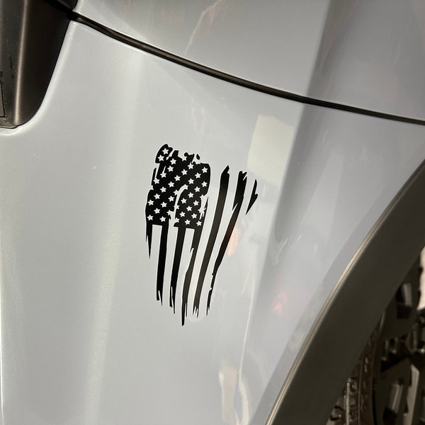 Distressed American Flag Vinyl Decal Sticker - PAIR - Right & Left ...