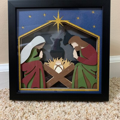 3D NATIVITY Shadow Box 3D CHRISTMAS Svg for Cricut for Silhouette - Etsy