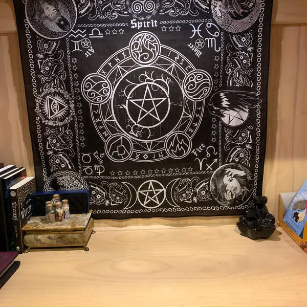 Witchcraft Bandana, Wicca Pagan Fashion Accessories, Goth Scarf Gift ...