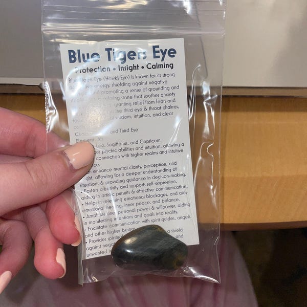 Blue Tigers Eye Tumbled Stone - Multiple Sizes Available - Tumbled Hawk ...