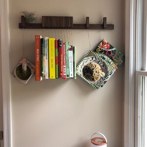 Custom Made Wooden Book Rack / Bookshelf in Walnut. Pins Also Work as ...