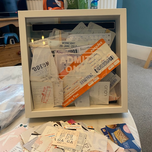 Ticket Memory Box Frame for Tickets Personalised Admit One Admit Two ...