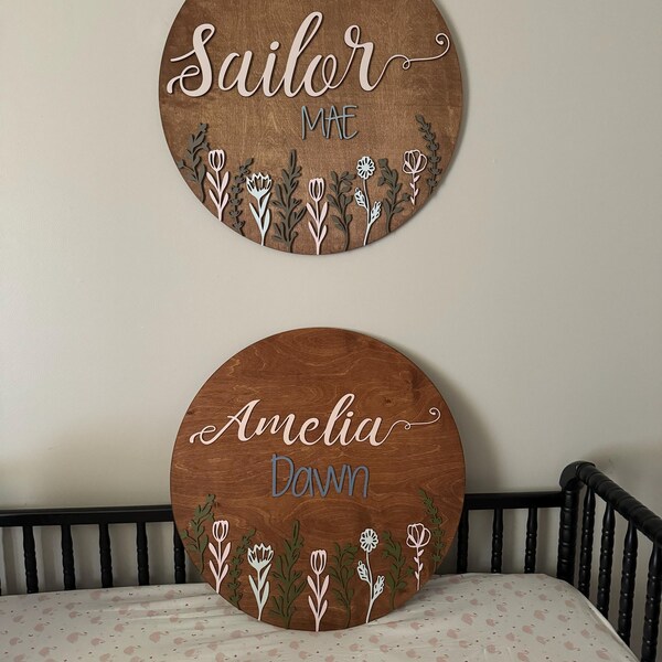 Daisy Nursery Name Sign, Nursery Wall Art, Boho Nursery Decor, Girl ...