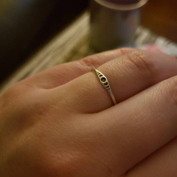 Silver Moon Phase Ring,tiny Moon Ring,half Moon Ring,silver Moon Ring,midi Jewelry - Etsy