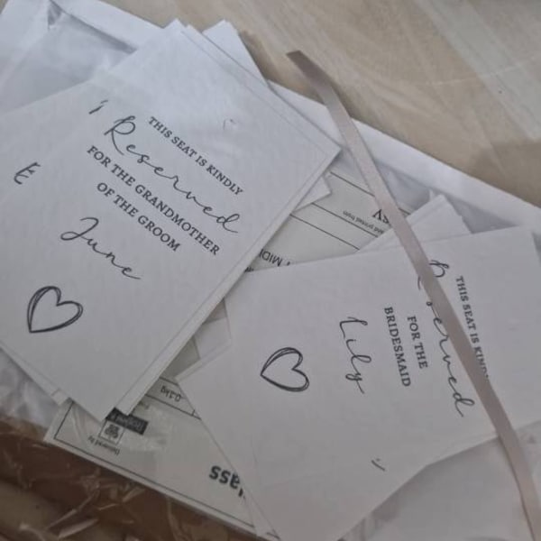 Eucalyptus Wedding Reserved Tags, Wedding Ceremony Reserved Seating Tag ...