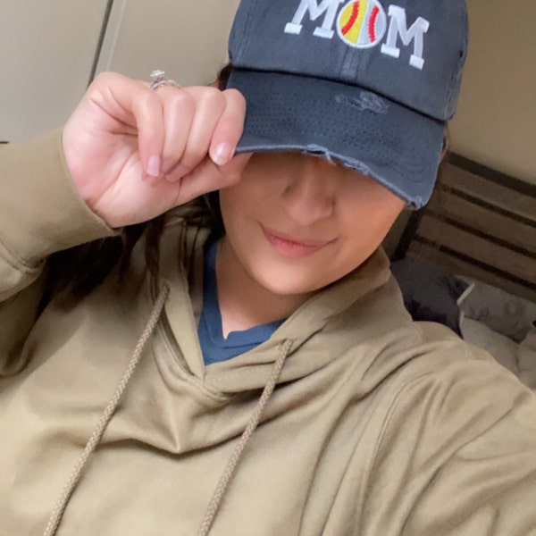 Ball Mom Hat | Distressed Baseball Cap OR Ponytail Hat | Custom Colors ...