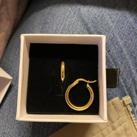 Medium Thick Gold Hoop Earrings, Little Gold Hoops, Gold Hoop Earrings ...