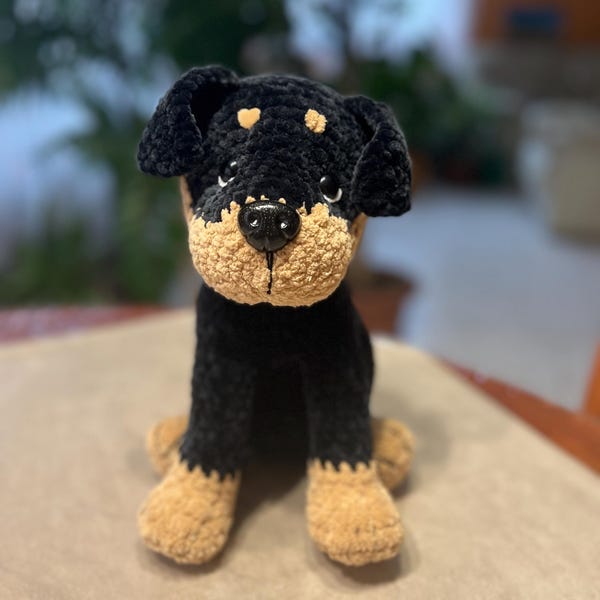 Crochet Pattern Dog/ Amigurumi Rottweiler Puppy Tutorial/ Stuffed Dog ...
