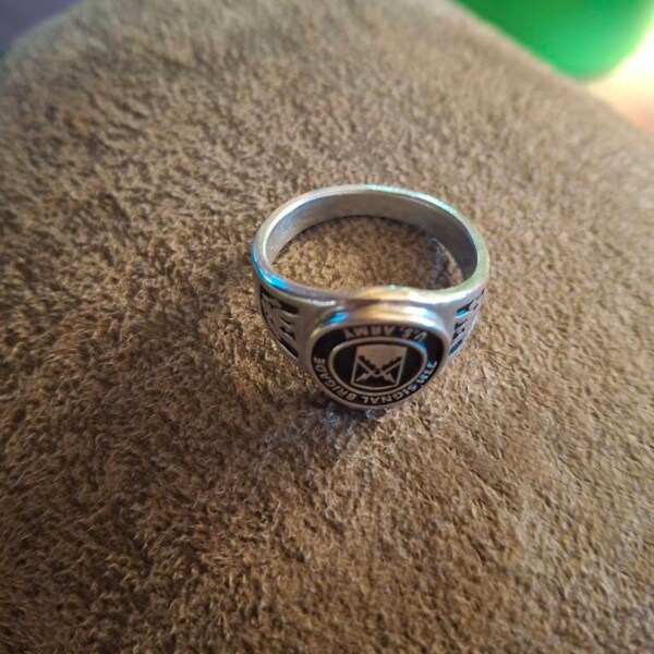 7th Corps US Army Insignia Ring Army Group Unit Rings the Jayhawk Corps ...