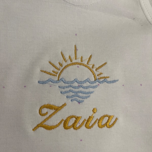 Ocean Sunrise Machine Embroidery Design, Summer Waves Embroidery ...