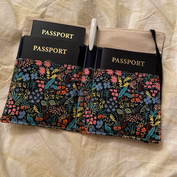 Rifle Paper Co Family Passport Holder, Holds 2, 4, 6, 8 Passports, APO ...