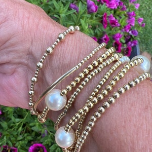 Handmade Stack Bracelets Gold Bracelets 23 and 4 Mm - Etsy