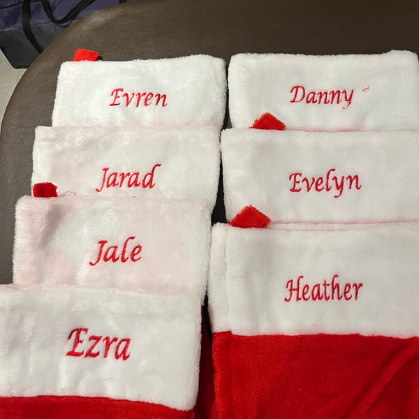 Personalised Embroidered Christmas Stocking Sock With Name Jumbo 57cm ...