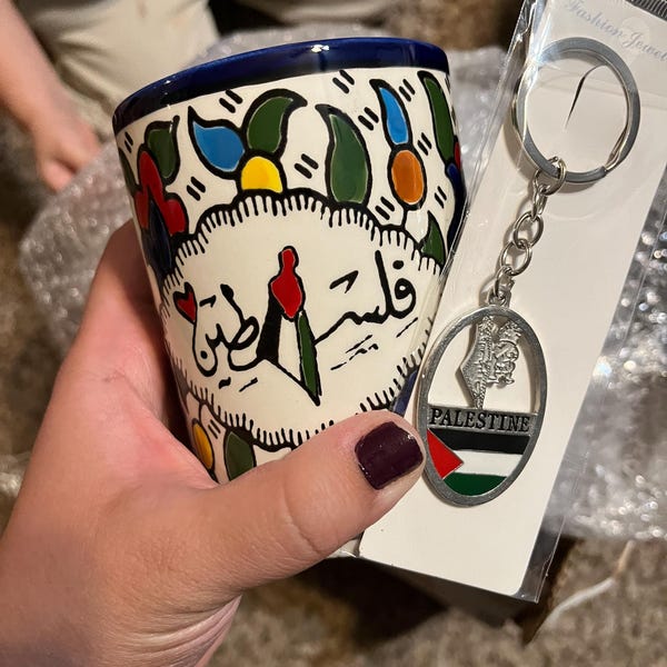 Palestine Kuffiyeh Pottery Coffee Cups Set of 6 Ceramic Handmade in ...