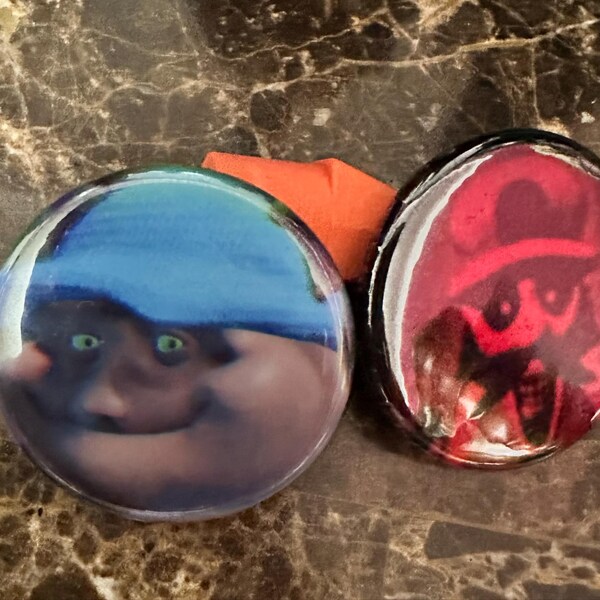 Anniversary Couple Pins, Floating Heads Button, Face Pins, 2.25 or 3 ...