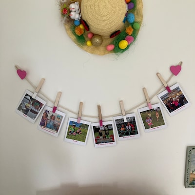Rainbow Clothesline Photo Display, Clothespin Display, Photo Hanger ...