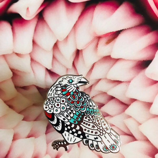 Enamel Raven Pins - Etsy