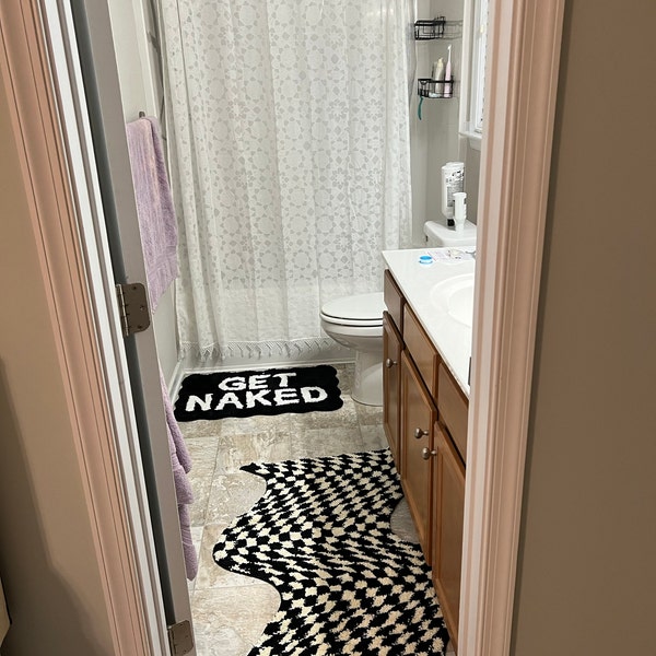 Irregular Rug, Checkered Rug, Cool Runner Rug, Aesthetic Tufted Rug ...