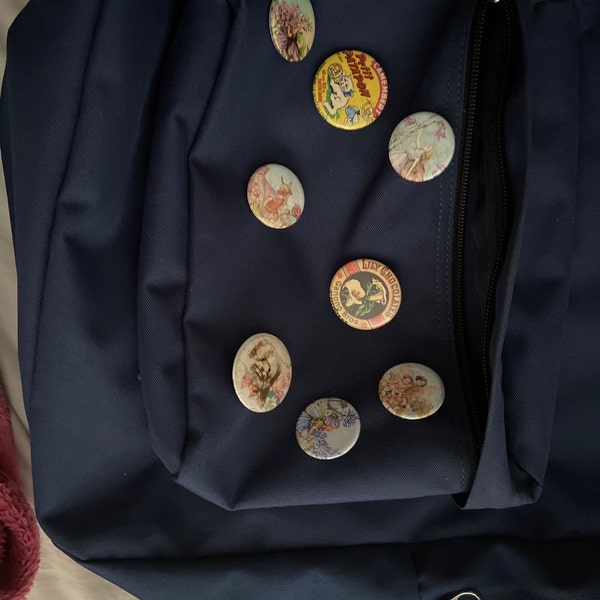 Vintage Labels Pin Back Buttons, Backpack Pins, Jacket Buttons, Flat ...