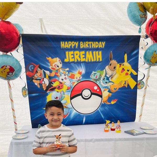 Pokemon Backdrop Banner, Pokémon Birthday, Kids Party Theme, Any Size ...