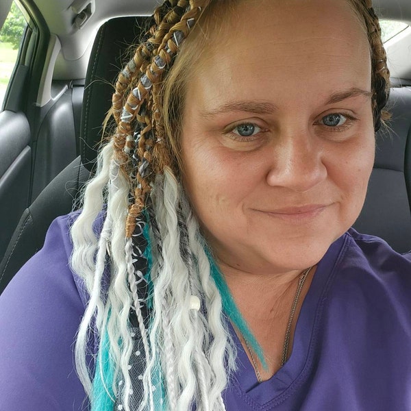 Sugar Mountain Ombre Synthetic Dreadlocks: Black, Gray & White ...