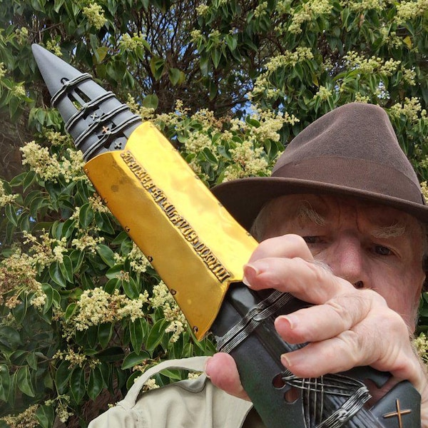 Indiana Jones, Staff of RA Headpiece, Antique Gold, Solid Metal, Amber ...