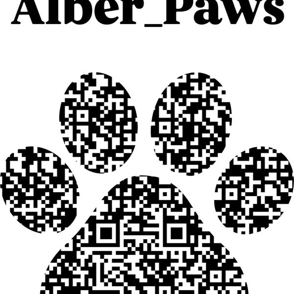 Paw Shaped Custom QR Code in Paw Shape, Personalized Printable Qr Code ...