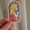 Princess Peach Stained Glass Window Holographic Sticker - Etsy