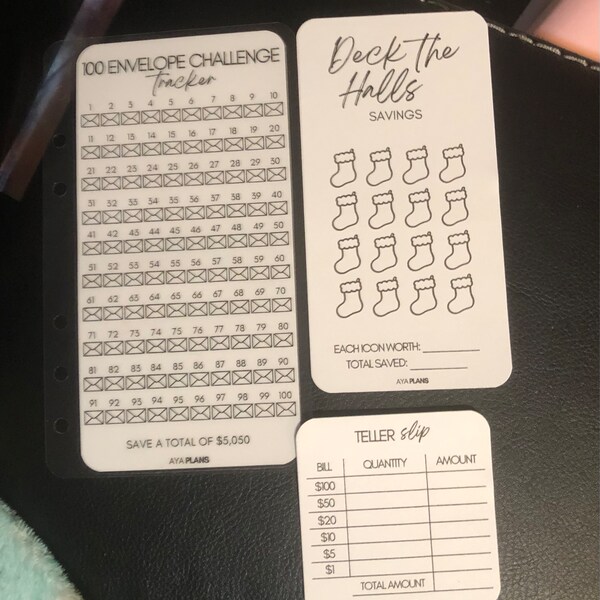 100 Envelope Challenge Tracker | Laminated A6 Cash Tracker - Etsy