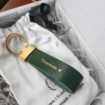 PERSONALISED LEATHER KEYCHAIN. Custom Leather Keychain. Logo Embossing ...