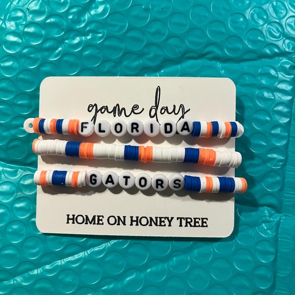 University of Michigan Clay Bead Bracelet - Etsy