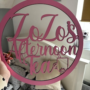 Personalised Birthday Wooden Name Hoop Circle Sign Wall Plaque Wood MDF ...