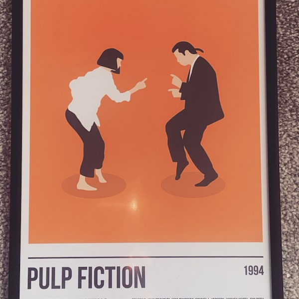 Pulp Fiction Poster Art Print, Tarantino Poster Print, Movie Print ...