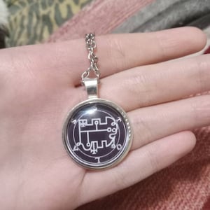 Stolas Satanic Occult Seal Sigil Necklace, Stolas Witchcraft Demon ...